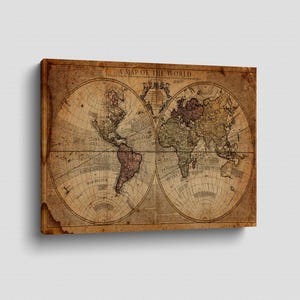 Ancient World Map Poster World Map Canvas Print XVII Century Wall Art ...