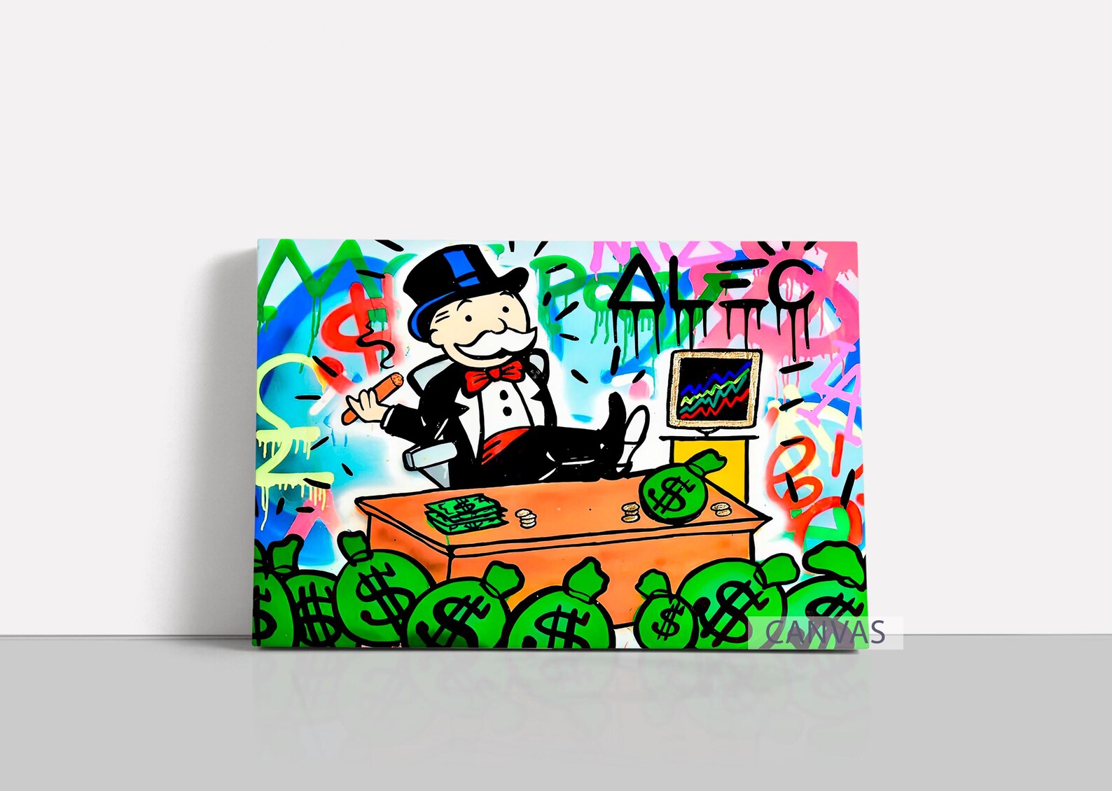 Banksy Rich Monopoly Poster Graffiti Alec Pop Art Canvas Monopoly Wall ...