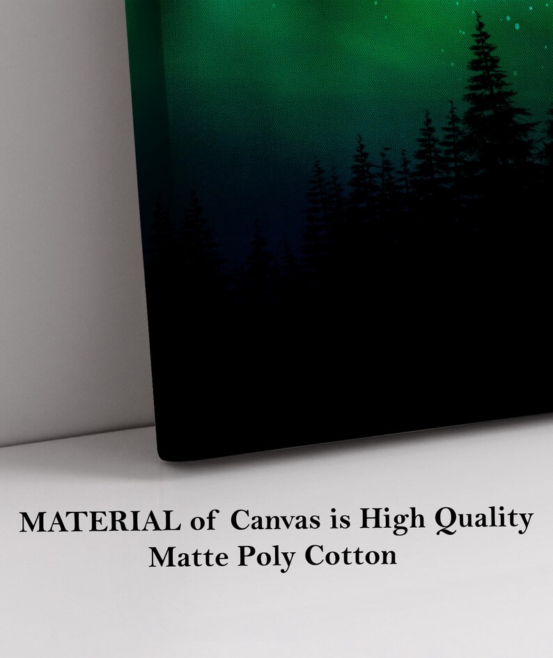 Aurora Borealis Poster Northern Lights Over Canadian Forest Canvas ...