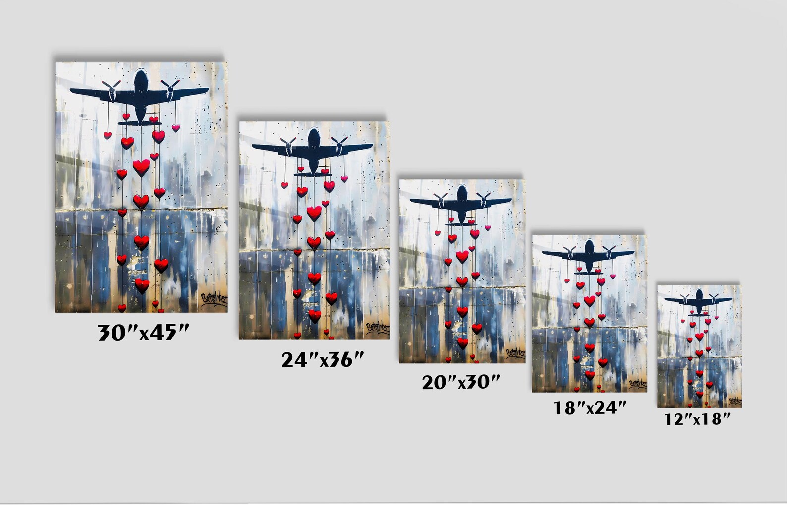 Banksy Stop the War Poster Graffiti Peace Love Canvas Print Modern ...