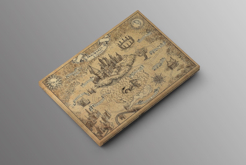 Hogwarts Map Poster Wizarding World Canvas Fantasy Wizard Map Wall Art ...
