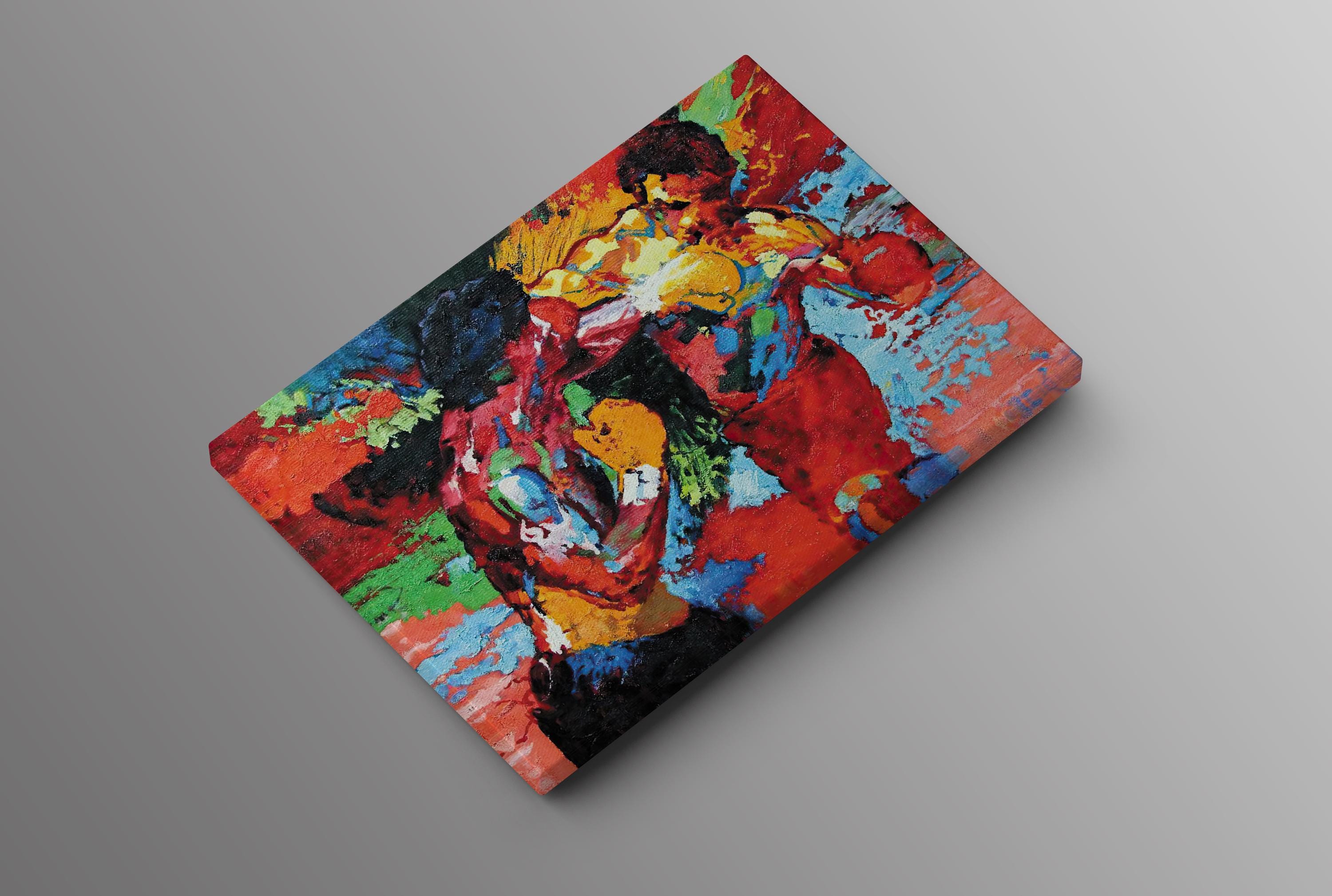 Rocky Balboa Vs Apollo Creed Poster Boxing Sports Canvas Leroy Neiman ...
