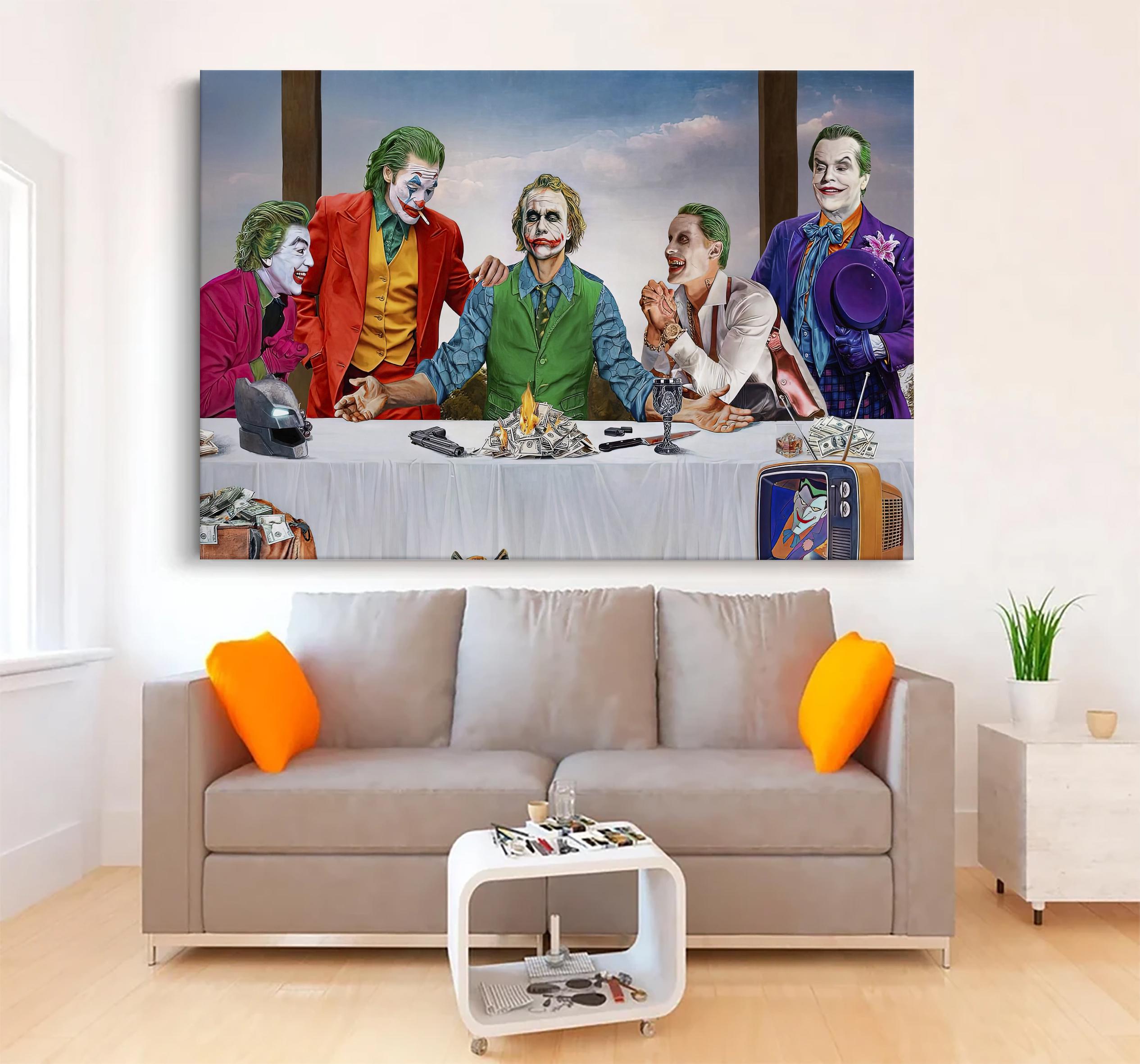 The Last Supper All Joker Poster Jesus Reimagined Canvas Christian Wall ...