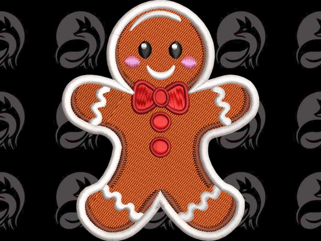 Ginger Cookie (galleta Jengibre Navidad) 4"x4" - Digital Embroidery ...