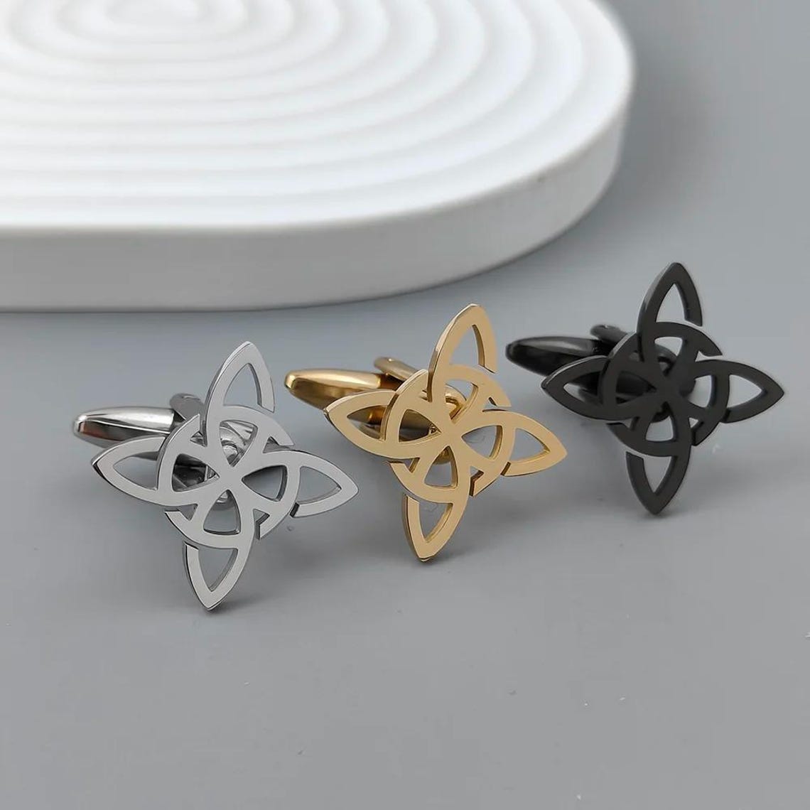 Celtic Knot Cufflinks for Men | Hollow Irish Symbol Cuff Links ...