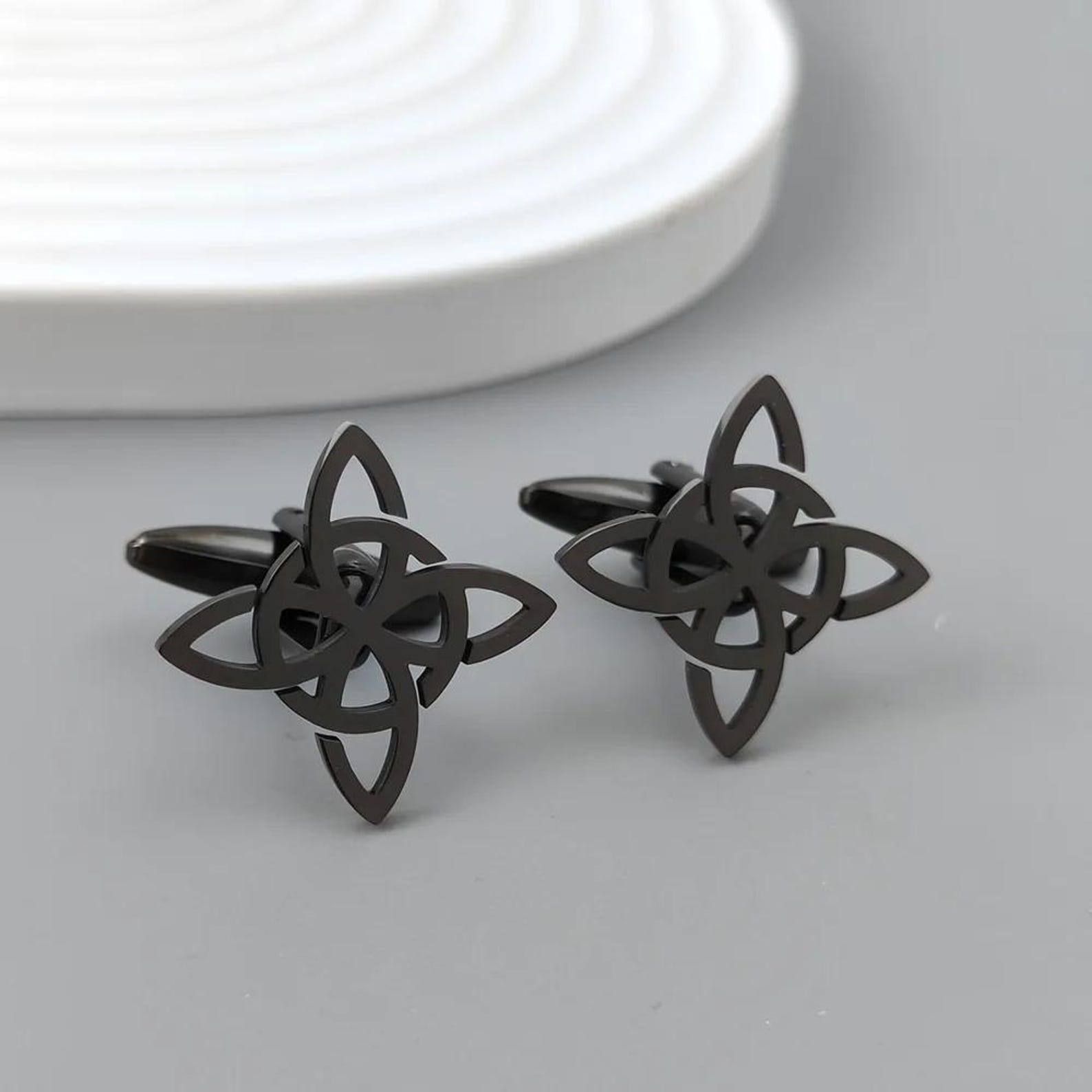 Celtic Knot Cufflinks for Men | Hollow Irish Symbol Cuff Links ...
