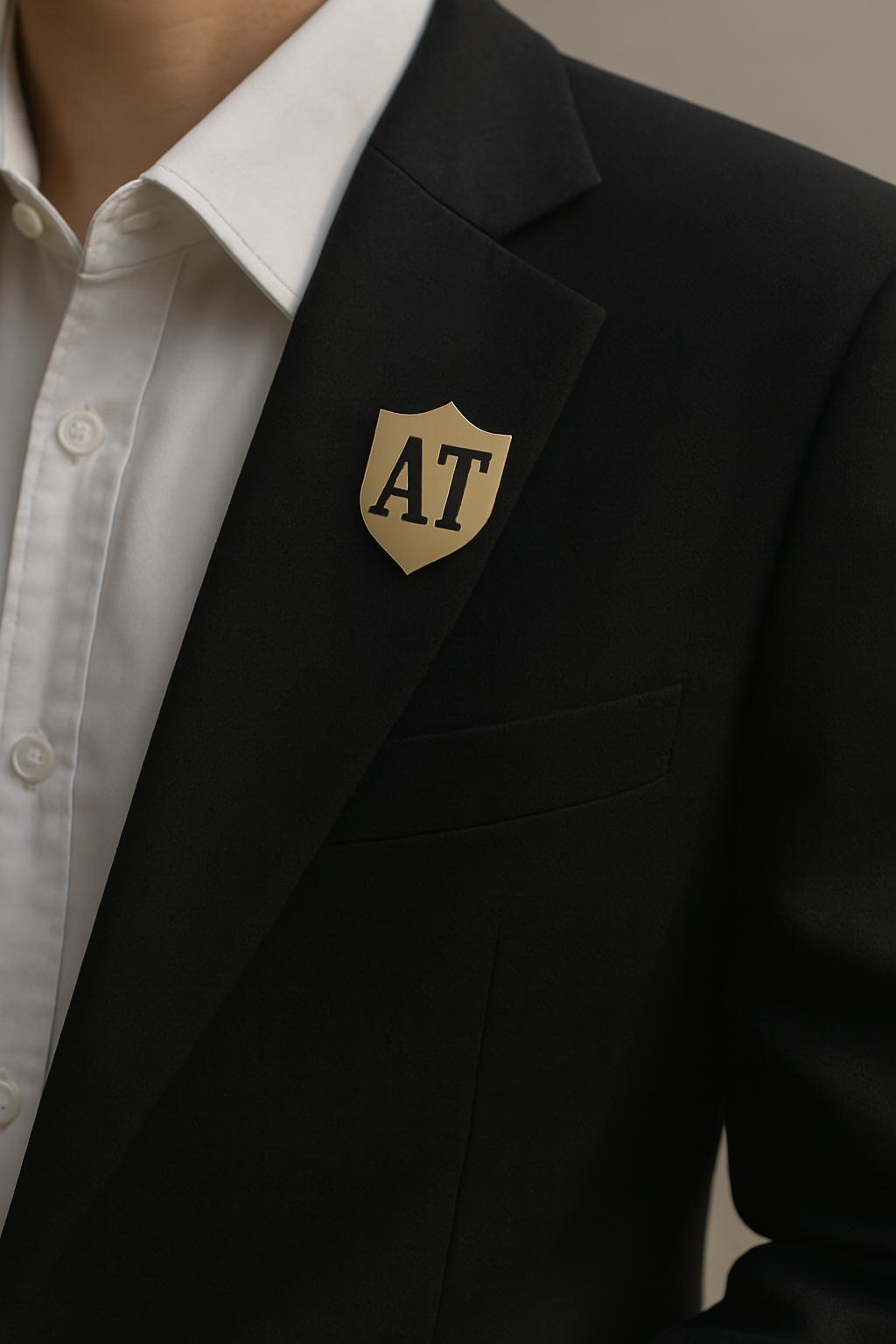 Custom Monogram Shield Lapel Pin, Hollowed-out Initials, Monogram ...