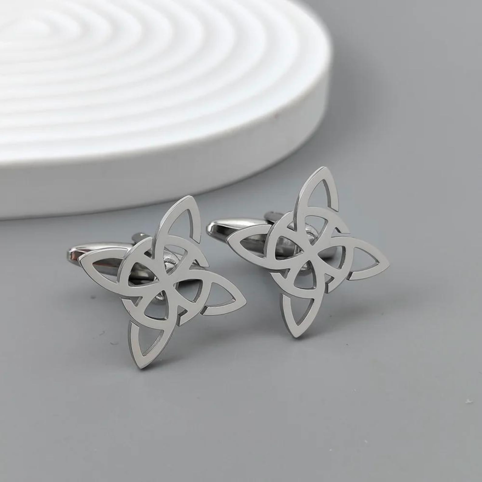 Celtic Knot Cufflinks for Men | Hollow Irish Symbol Cuff Links ...