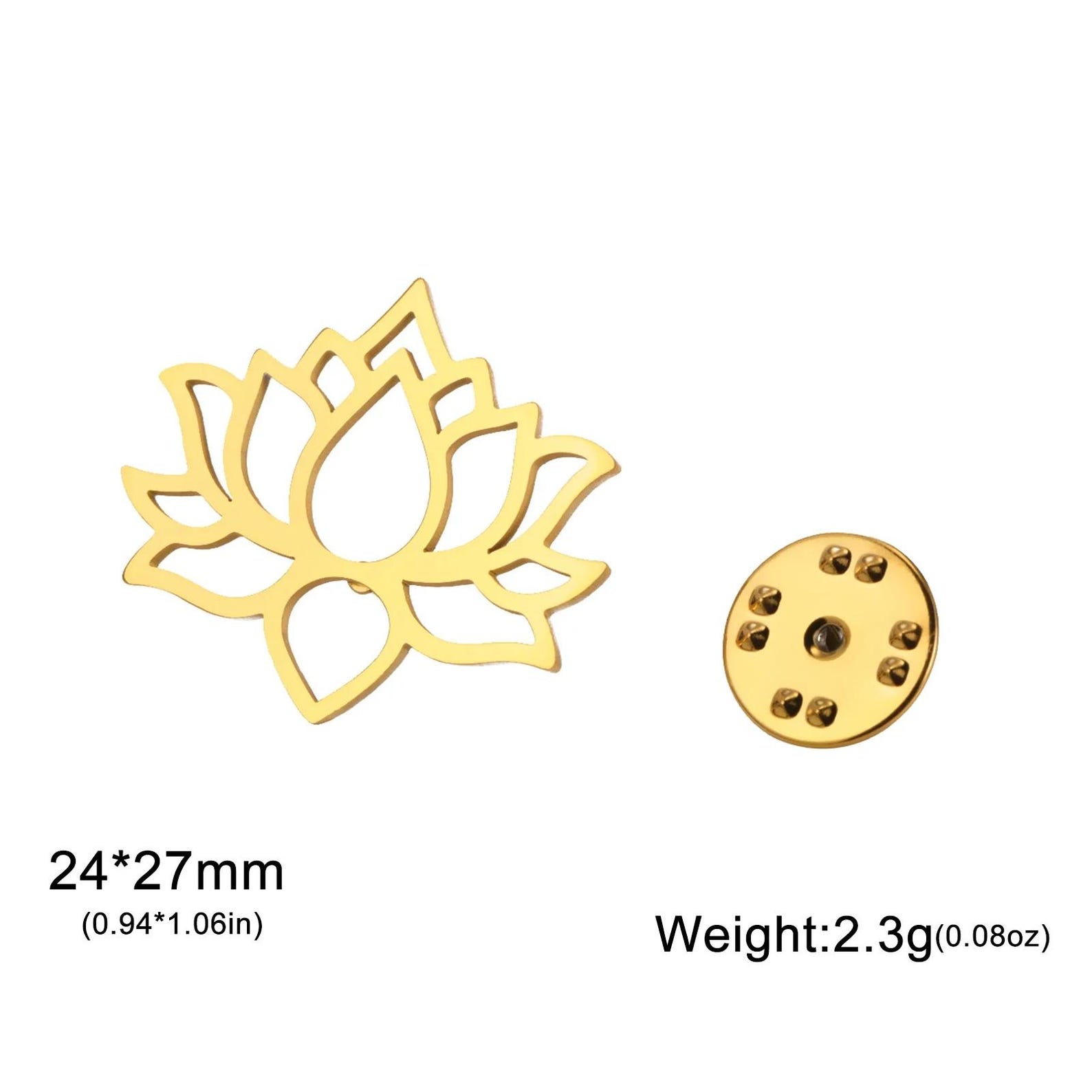 Lotus Flower Brooch, Spiritual Lapel Pin for Men Women, Stainless Steel ...
