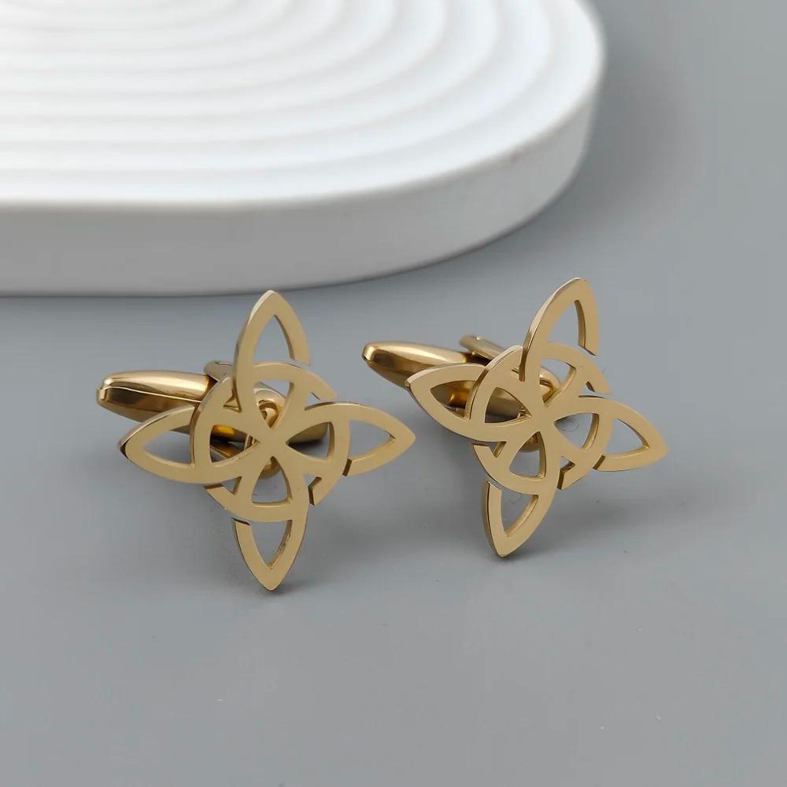 Celtic Knot Cufflinks for Men | Hollow Irish Symbol Cuff Links ...