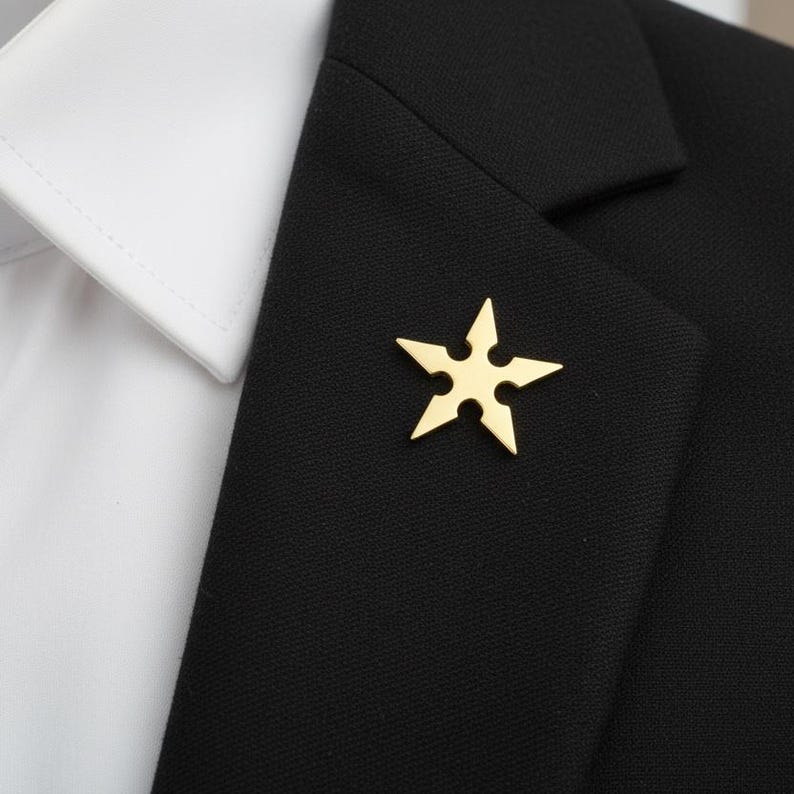 Five-pointed Star Lapel Pin for Men – Stainless Steel Brooch for Suits ...