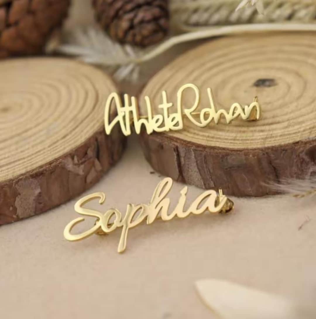 Custom Name Brooch, Personalized Stainless Steel Lapel Pin for Men ...