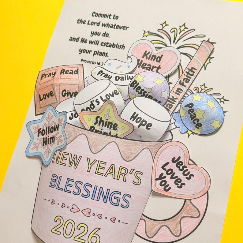 New Year’s Blessings Cup Craft 2026 | Christian Printable Activity ...