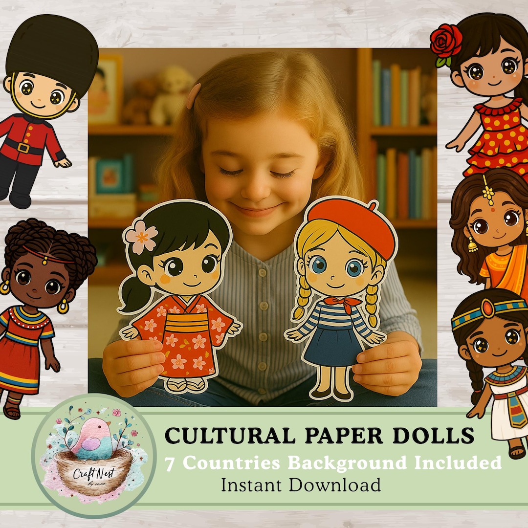 Cultural Paper Dolls Printable | DIY Craft Kit | Homeschool Creative ...