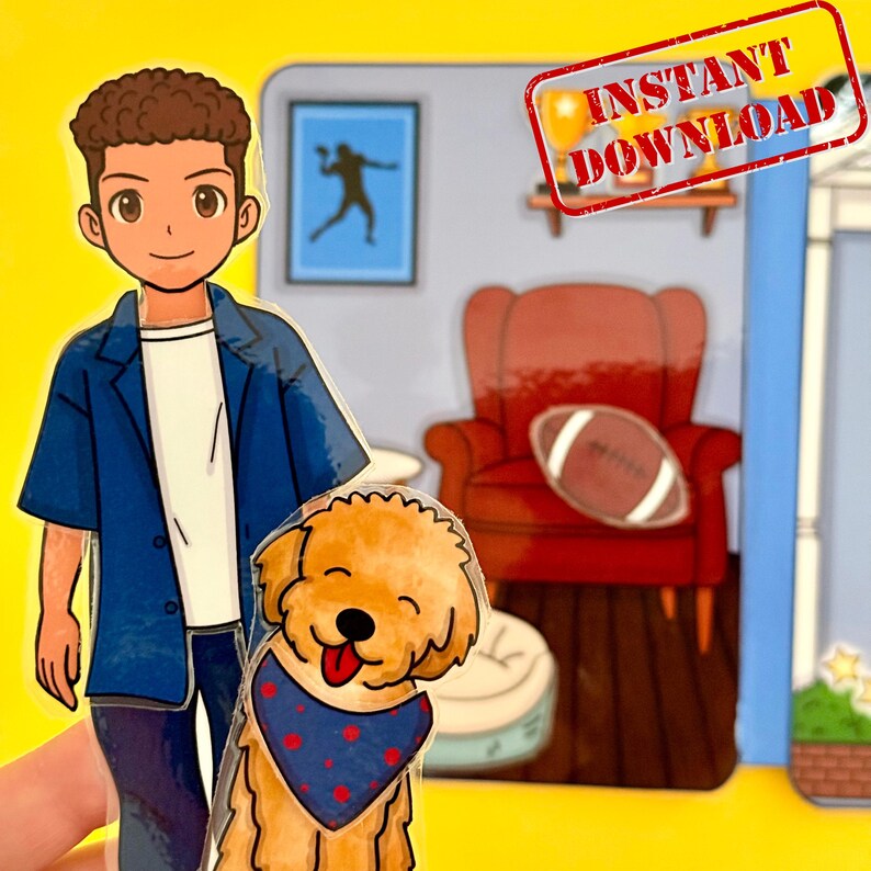 Football Printable Paper Doll - DIY Craft Quiet Book - Etsy