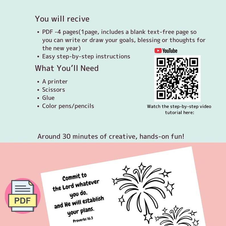New Year’s Blessings Cup Craft 2026 | Christian Printable Activity ...