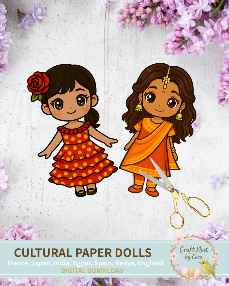 Cultural Paper Dolls Printable | DIY Craft Kit | Homeschool Creative ...