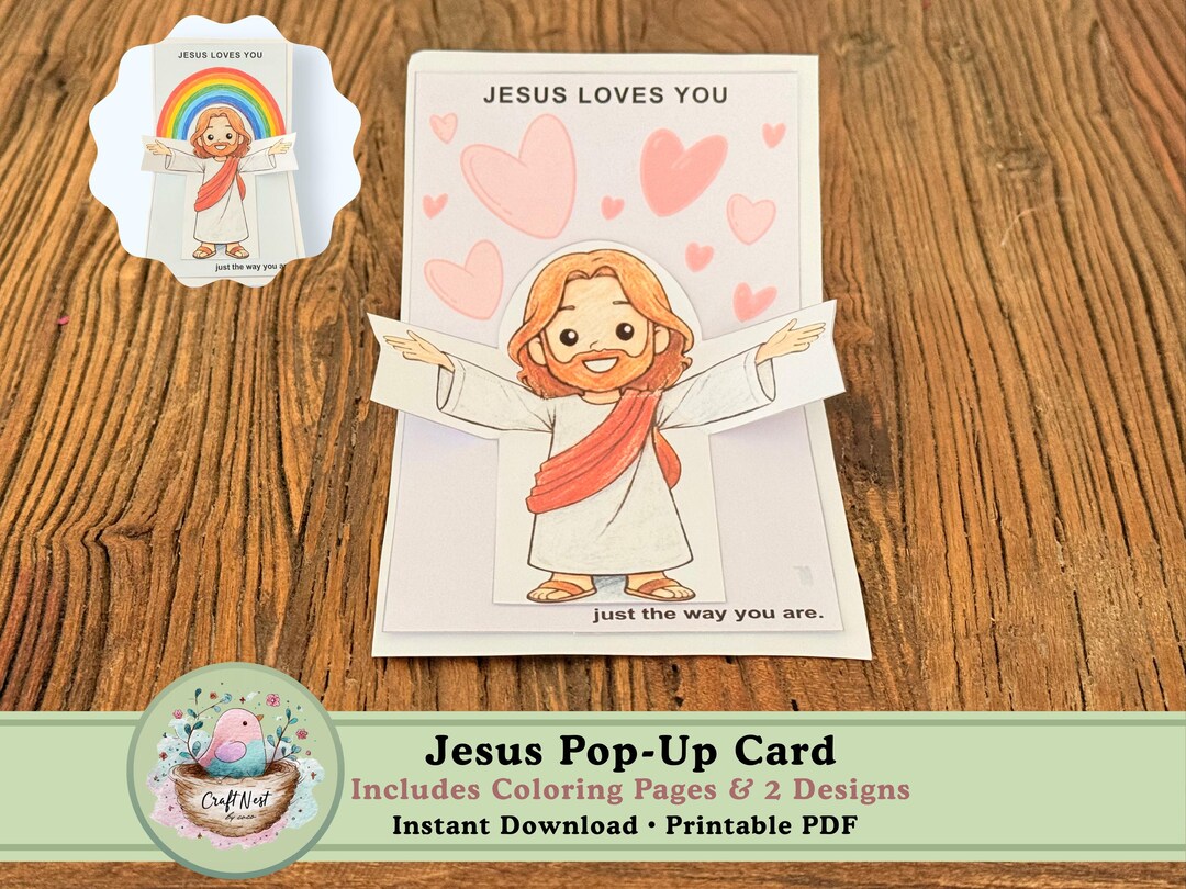 Printable Jesus Pop-up Card | Sunday School Craft - Etsy UK