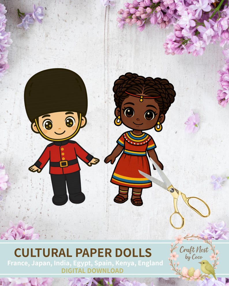 Cultural Paper Dolls Printable | DIY Craft Kit | Homeschool Creative ...
