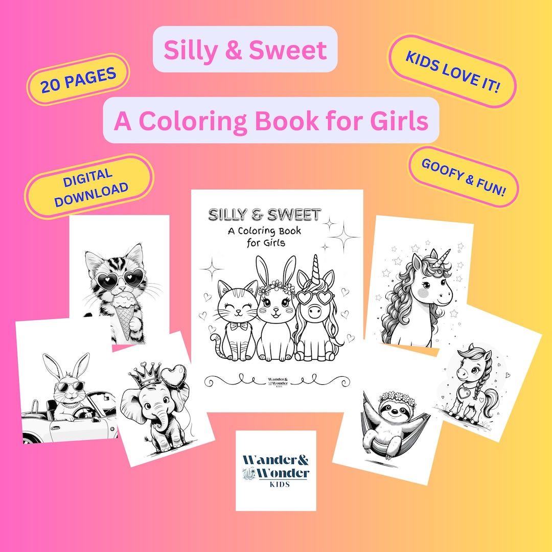 Cute Girly Animal Coloring Book for Girls Ages 5-10 | Printable ...