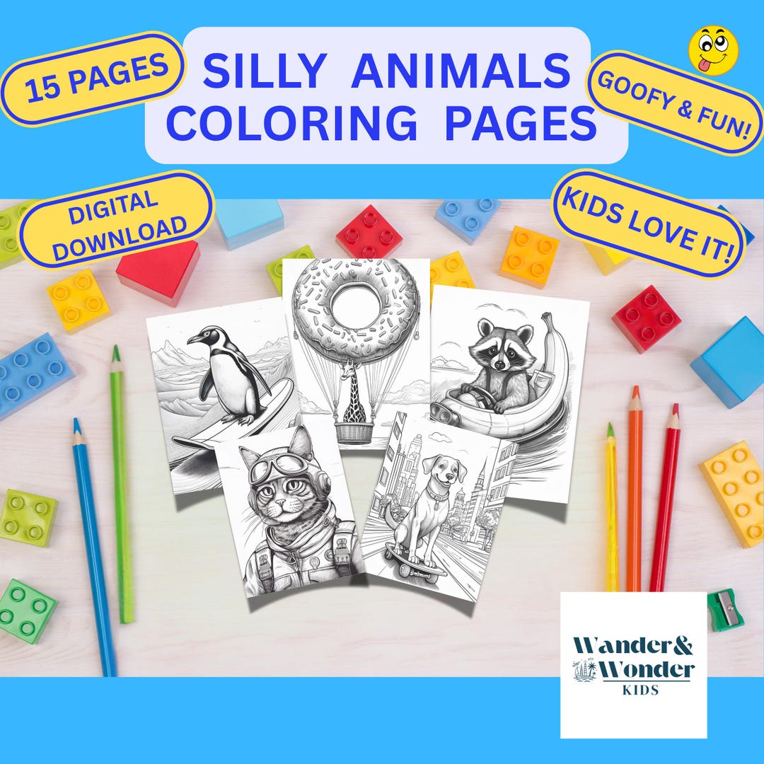 Silly Animal Coloring Pages: 15 Quirky Printable Sheets (PDF Download ...