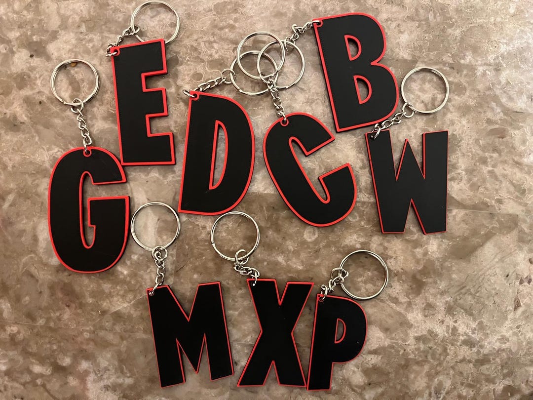 3D Printed Letter Keychains - Etsy