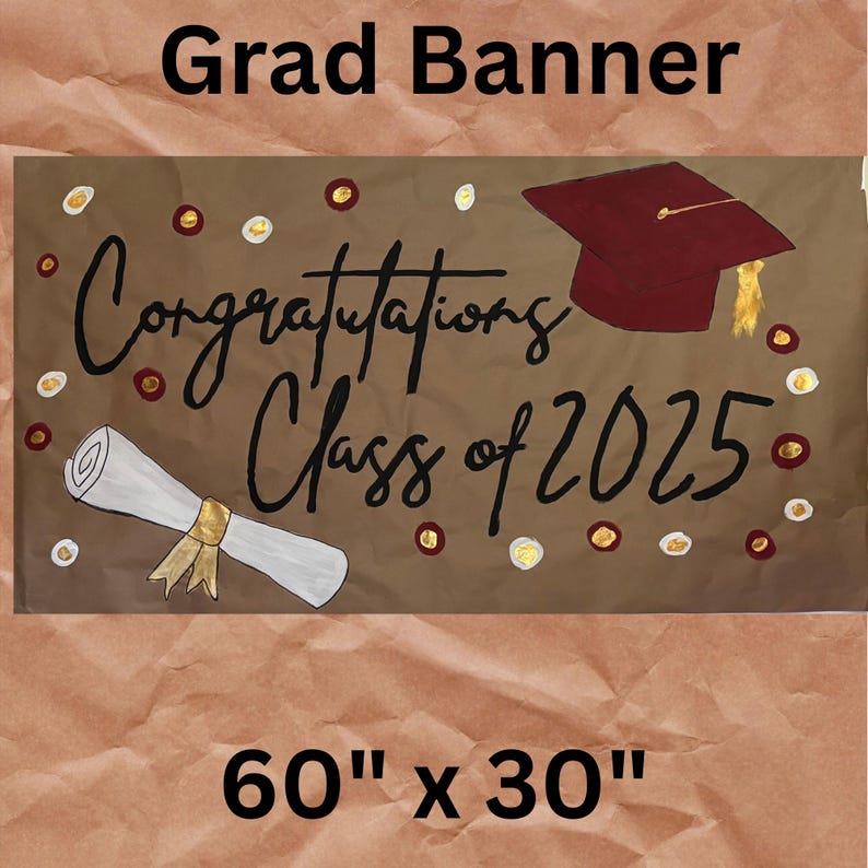 CUSTOM PAINTED BANNERS | Hand Painted Kraft Paper Banner | Personalized ...