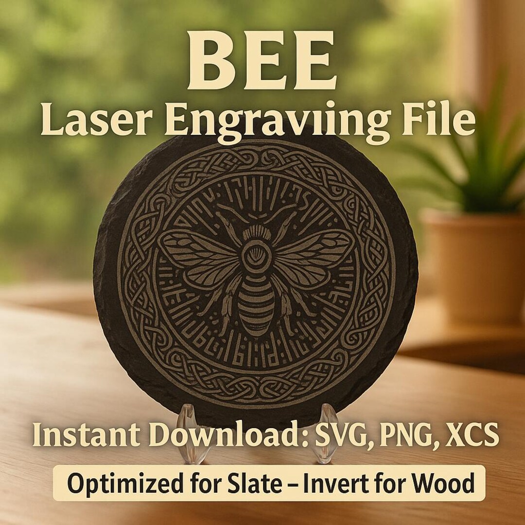 Bee Celtic Knot Laser Engraving File for Slate Coaster – Instant ...