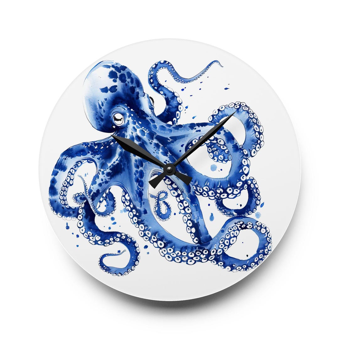 Watercolour Octopus Clock - Etsy