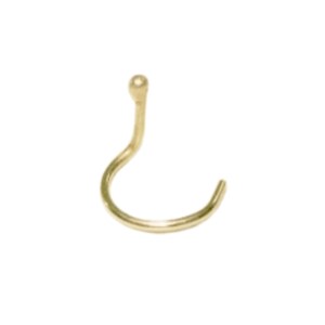 20g Nose Corkscrew Style STUD, 14k Pure YELLOW, 14K Rose Gold, and ...