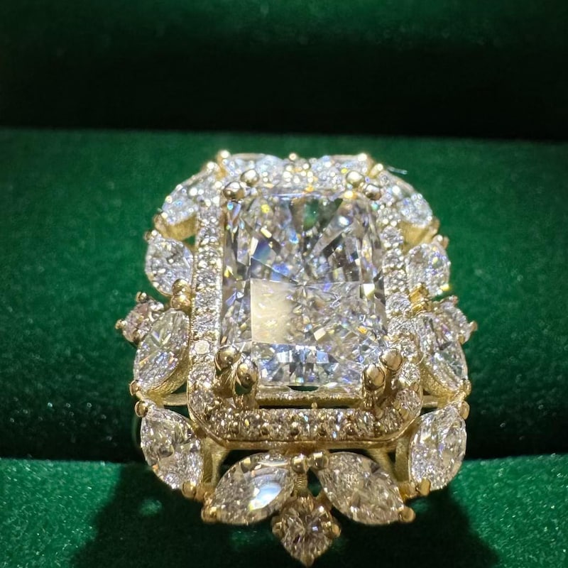 Marquise Cluster Rings - Etsy