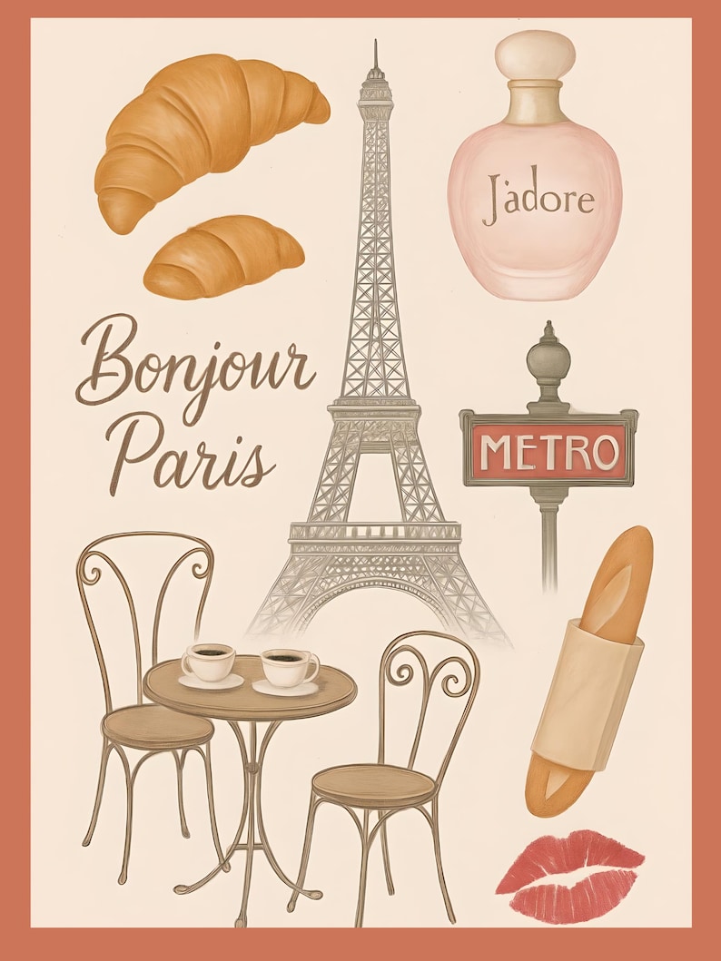Set of 11 France Posters, French Culture Wall Art Prints, Funny Scenic ...