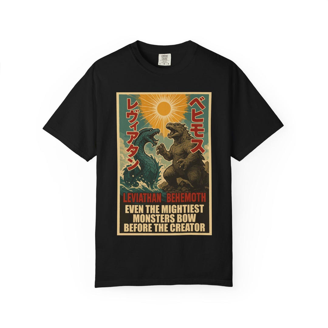 Leviathan Vs Behemoth Christian Graphic Tee Kaiju Series - Etsy