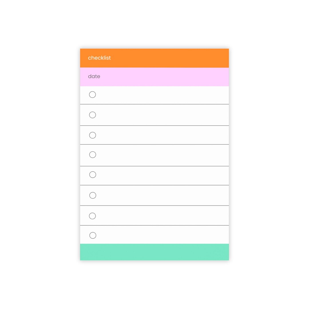 Colorful Checklist Post-it Note Pads: Task Management, Office Decor - Etsy