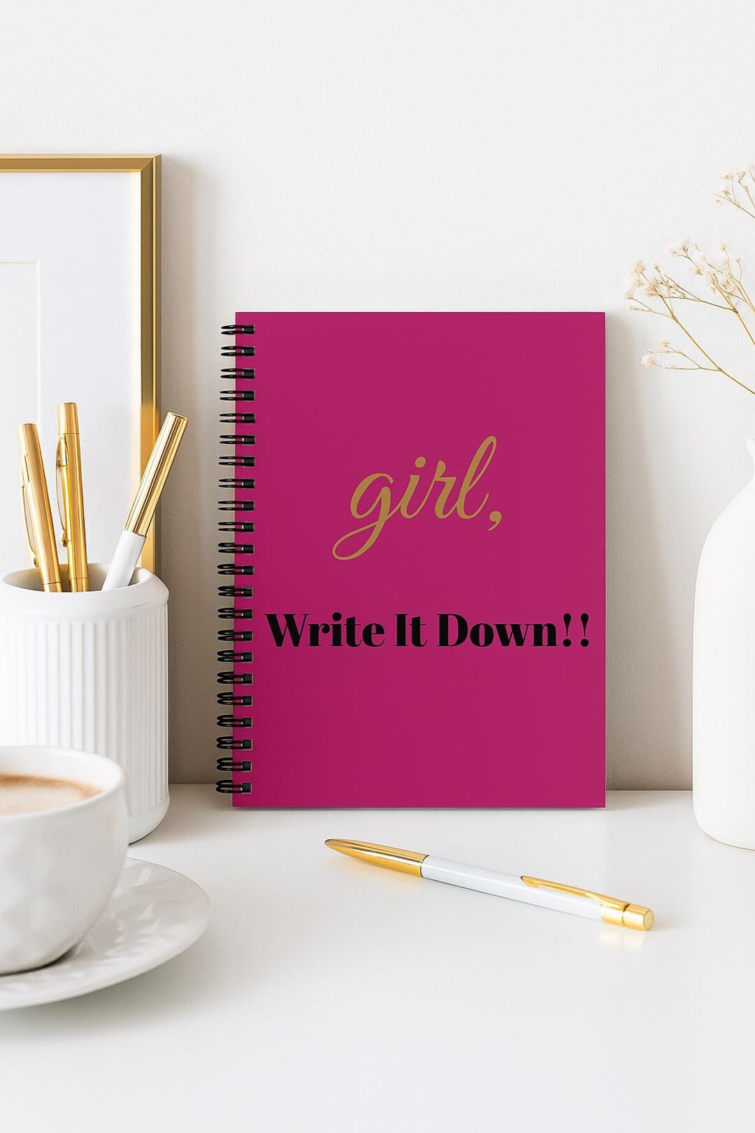 Pink Spiral Notebook for Girls | Inspirational Stationery Gift - Etsy