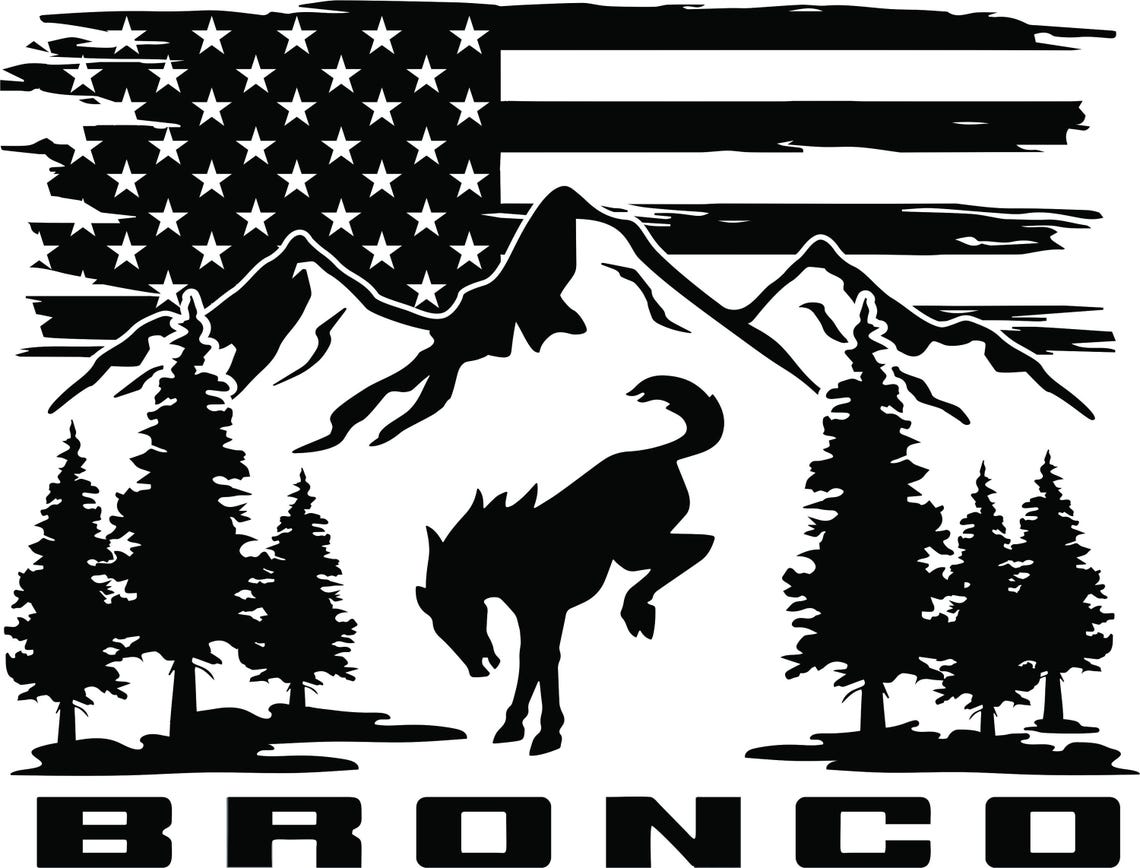 Bronco Logo - Etsy