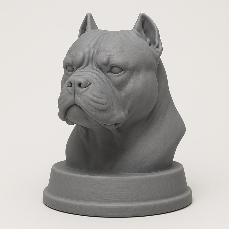 American Bully Dog Bust - 3D Printable Model (STL/3MF File) - Etsy