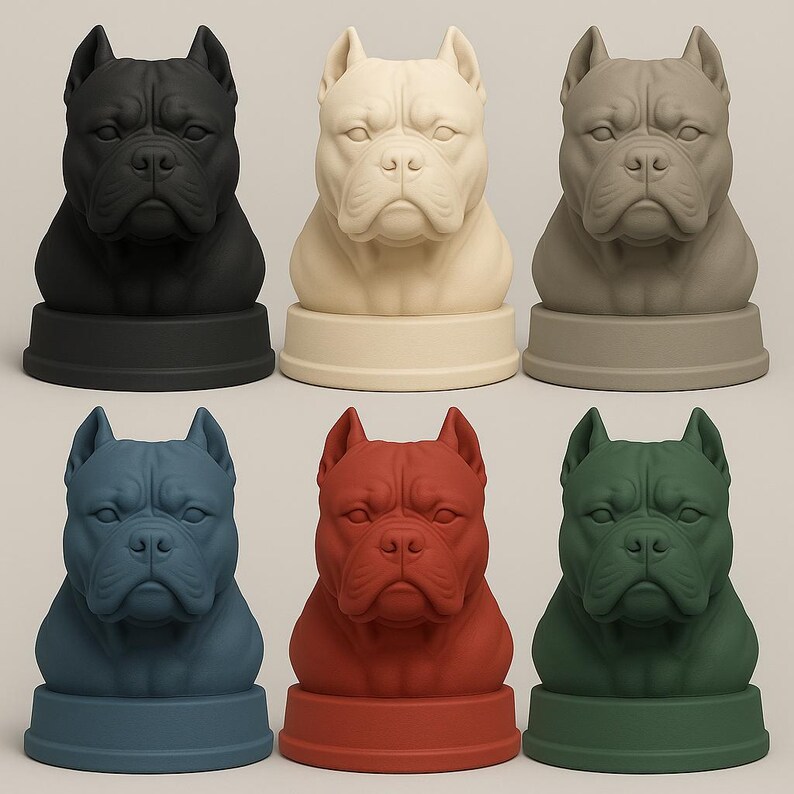 American Bully Dog Bust - 3D Printable Model (STL/3MF File) - Etsy