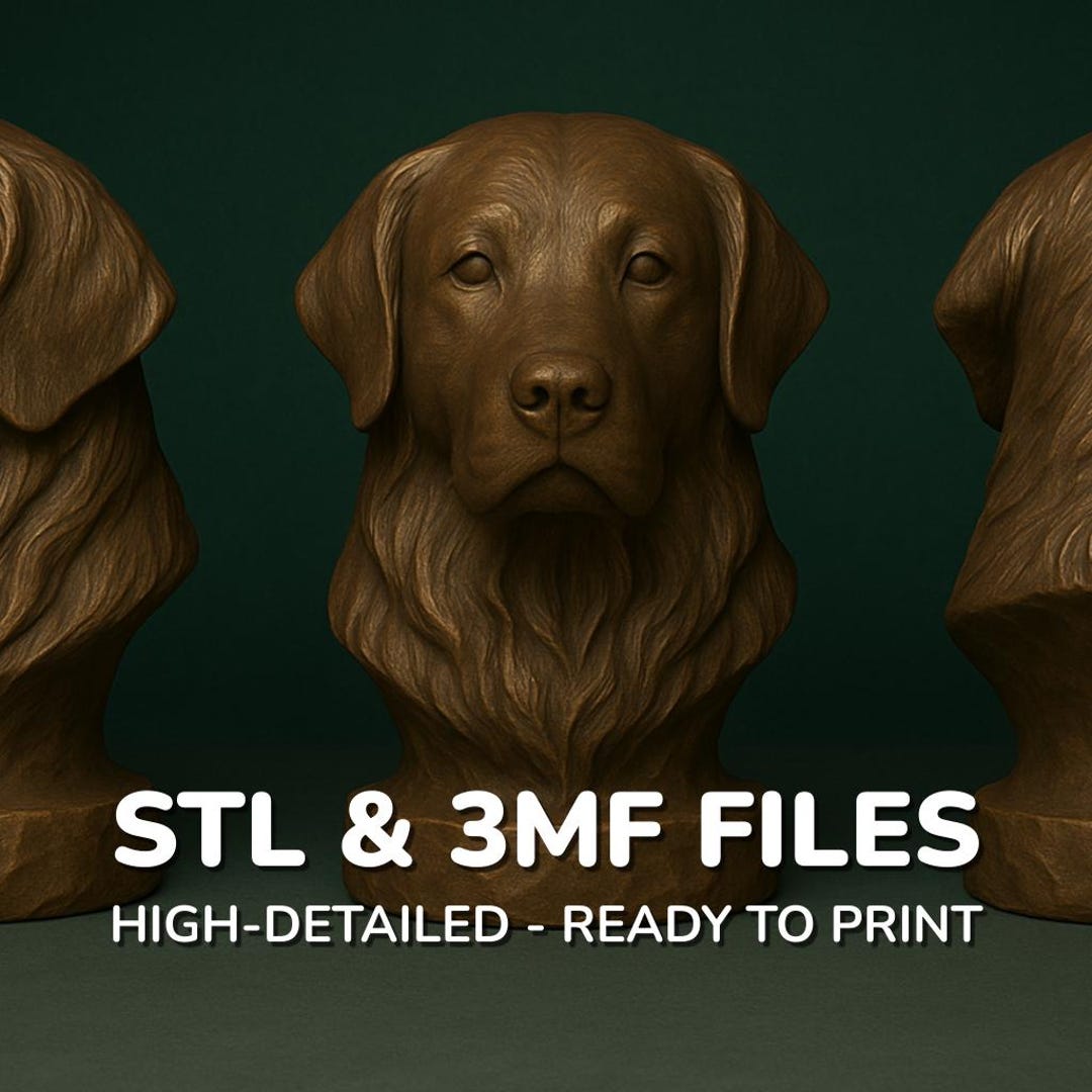3D Printable Golden Retriever Bust – STL & 3MF Files (digital Download ...