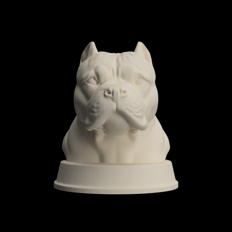 American Bully Dog Bust - 3D Printable Model (STL/3MF File) - Etsy
