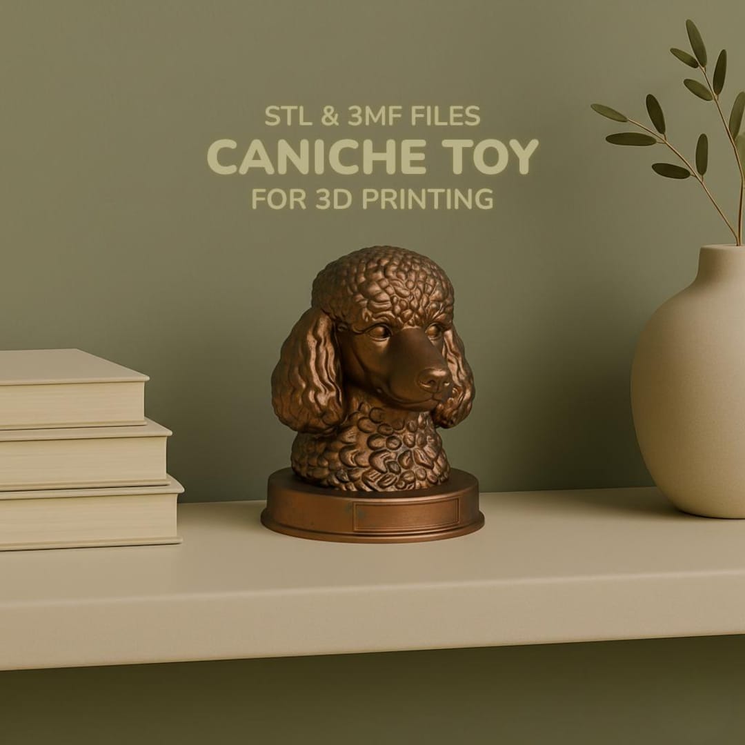 Toy Poodle Bust With Custom Nameplate – 3D Printable Dog Model (STL ...