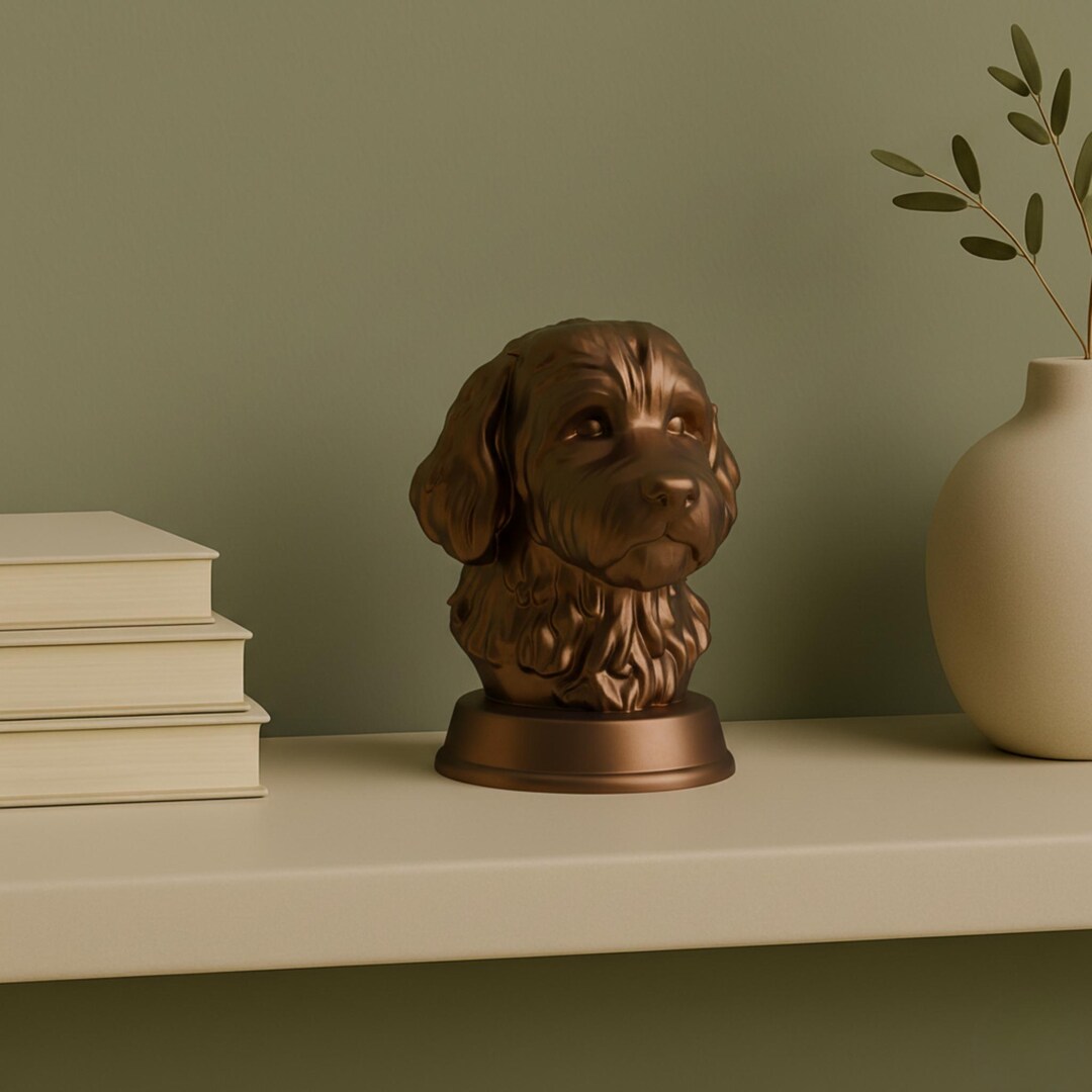 Goldendoodle Dog Bust Statue, STL & 3MF Files for 3D Printing - Etsy