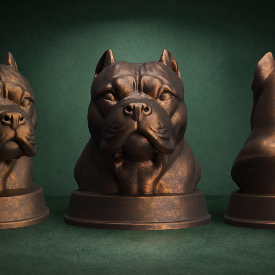 American Bully Dog Bust - 3D Printable Model (STL/3MF File) - Etsy