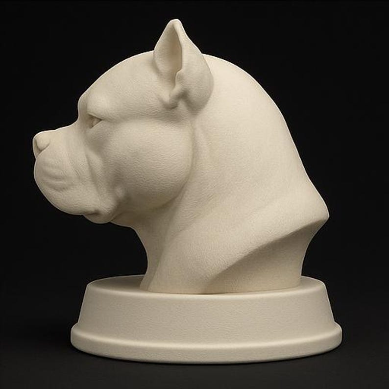 American Bully Dog Bust - 3D Printable Model (STL/3MF File) - Etsy