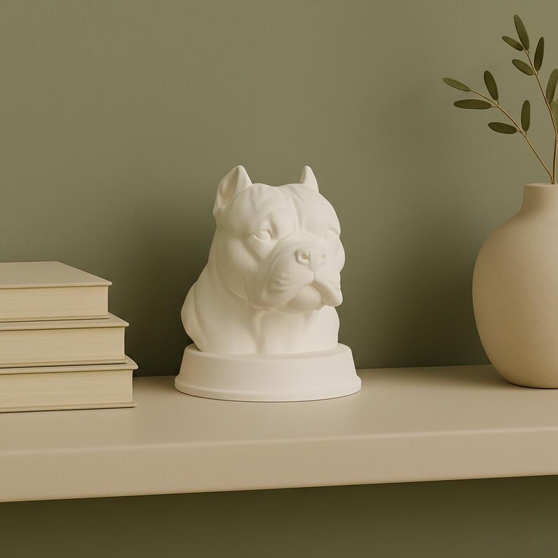 American Bully Dog Bust - 3D Printable Model (STL/3MF File) - Etsy