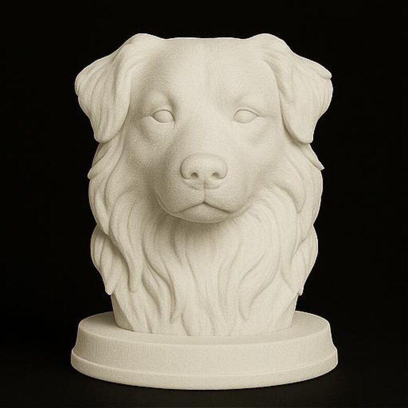 Printable Australian Shepherd STL Bust – Digital 3D Dog Sculpture for ...