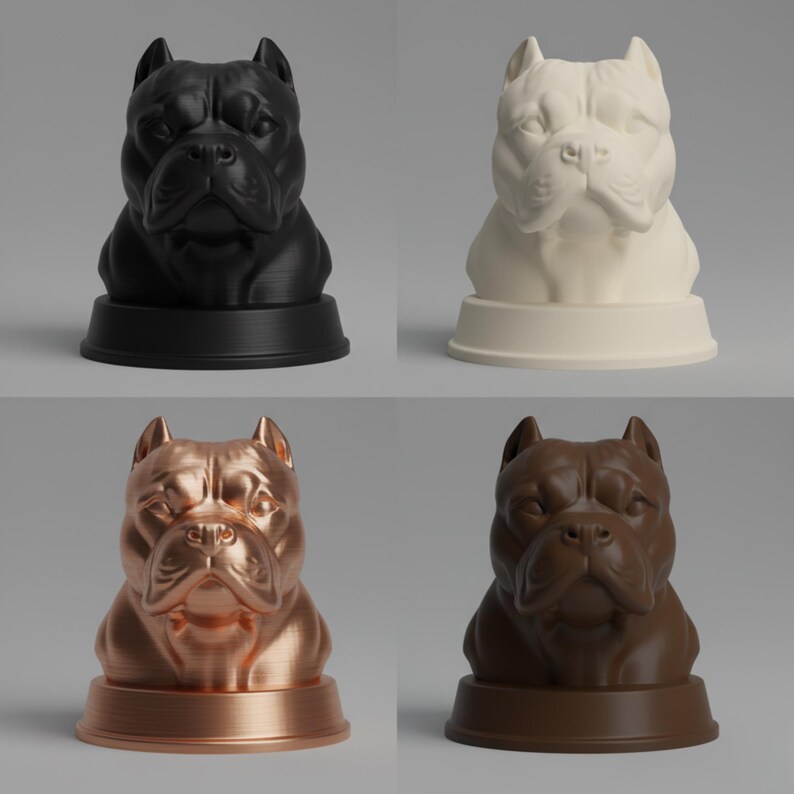 American Bully Dog Bust - 3D Printable Model (STL/3MF File) - Etsy
