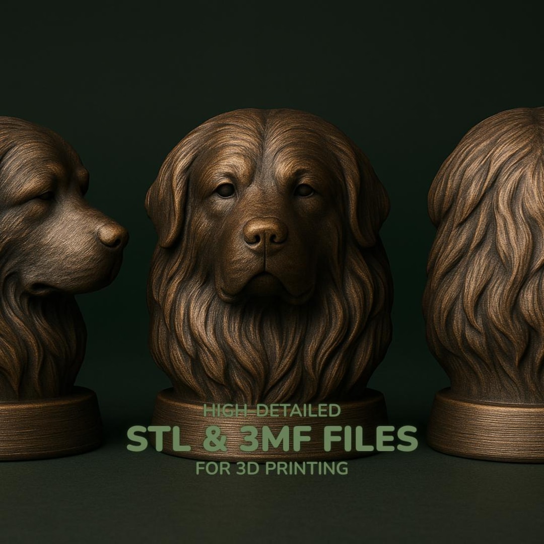 Tibetan Mastiff Dog Bust – 3D Printable Statue (STL & 3MF File) - Etsy