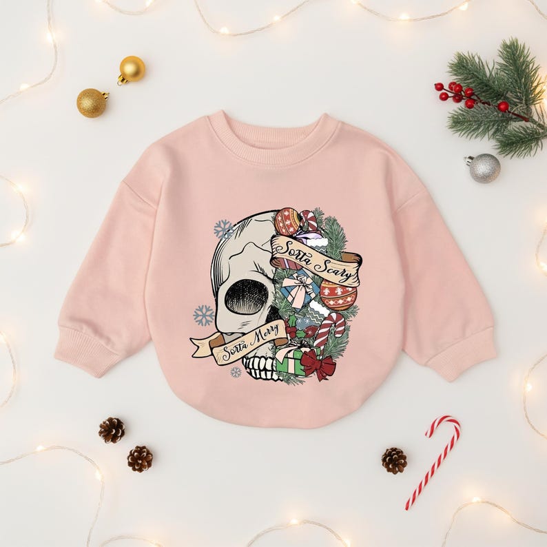 Sorta Scary Sorta Merry Baby Romper Personalized Christmas Gift Gothmas ...