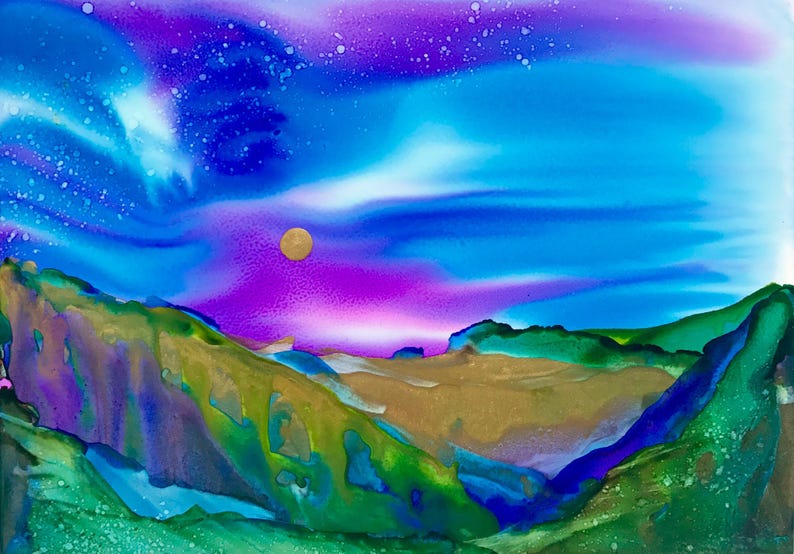 Angelic Grace – Ethereal Abstract Landscape Art, Celestial Sky Painting ...